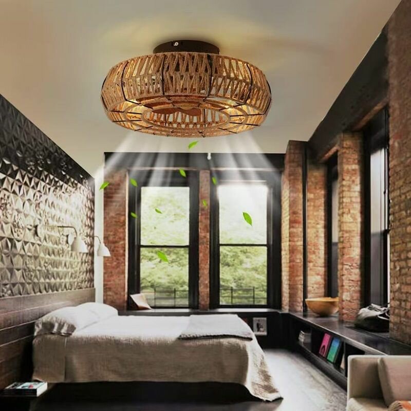 Потолочный вентилятор с дистанционным управлением и подсветкой, встроенная люстра, с таймером