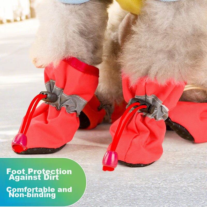 Hanhan Leyuan Pet Outdoor Dog Walking Shoes, Non-Slip Waterproof Rain Boots, for Teddy, Bichon Frise, Small Dogs, Wear-Resistant Boots, Foot Covers, 3