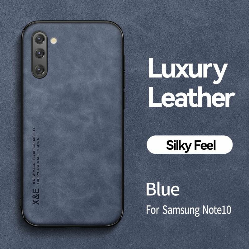 FASNYA Кожаный чехол на Samsung Galaxy Note 10 (Самсунг галакси Ноут 10) с защитой камеры противоударный, ля магнитного авто-держателя