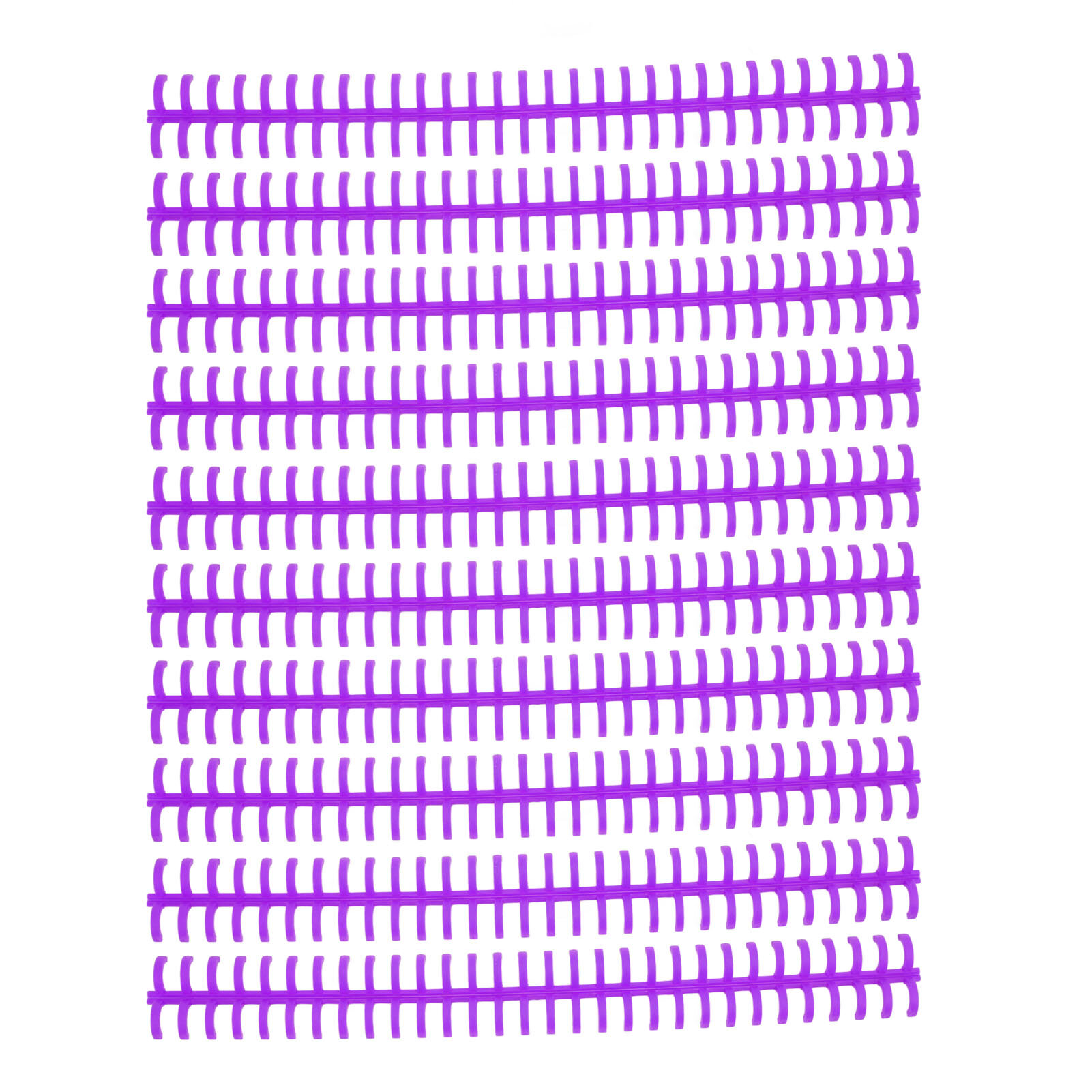 10 шт, корешок для переплета с отрывными листами, 30 отверстий, износостойкий полипропиленовый пластик, 10 мм, фиолетовый