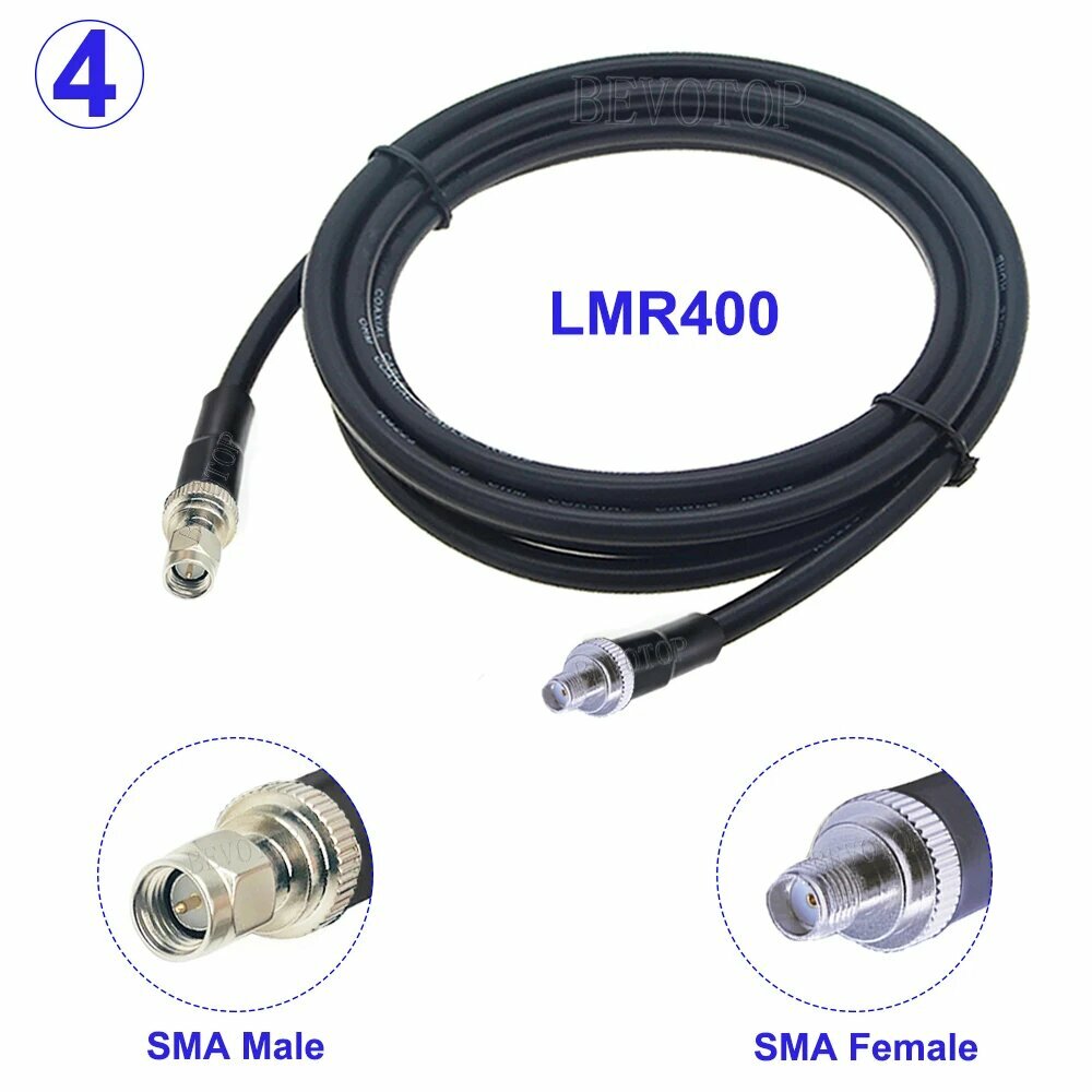 BEVOTOP коаксиальный кабель SMA-SMA LMR400 50 Ом 50 см 2M, SMA M to SMA F