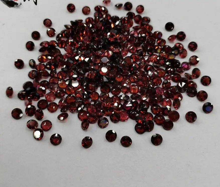 Оптовая продажа, 10 шт, бусина из натурального граната, 2,5 мм, 3 мм, 4 мм, 5 мм, 6 мм, граненый круглый полудрагоценный драгоценный камень, кабошон, кольцо для ювелирных изделий