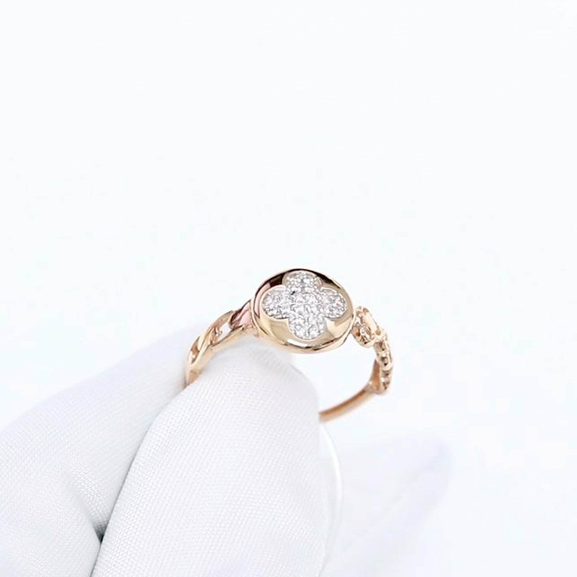 Кольцо Diamant online, красное золото, 585 проба, фианит