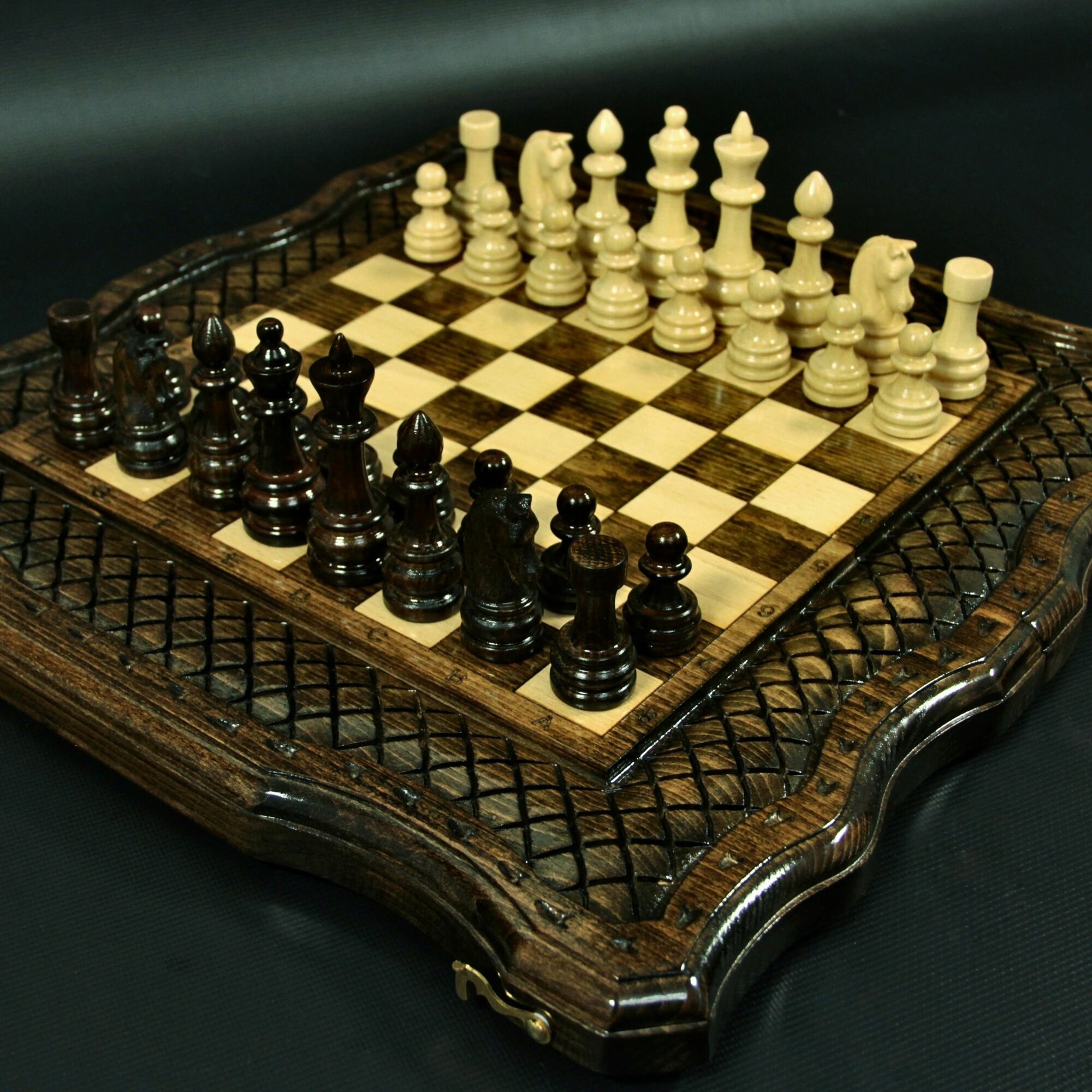 Шахматы Нарды Резные "Империя" 40см.