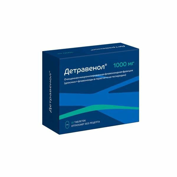Детравенол таблетки п/о плен. 1000мг 60шт