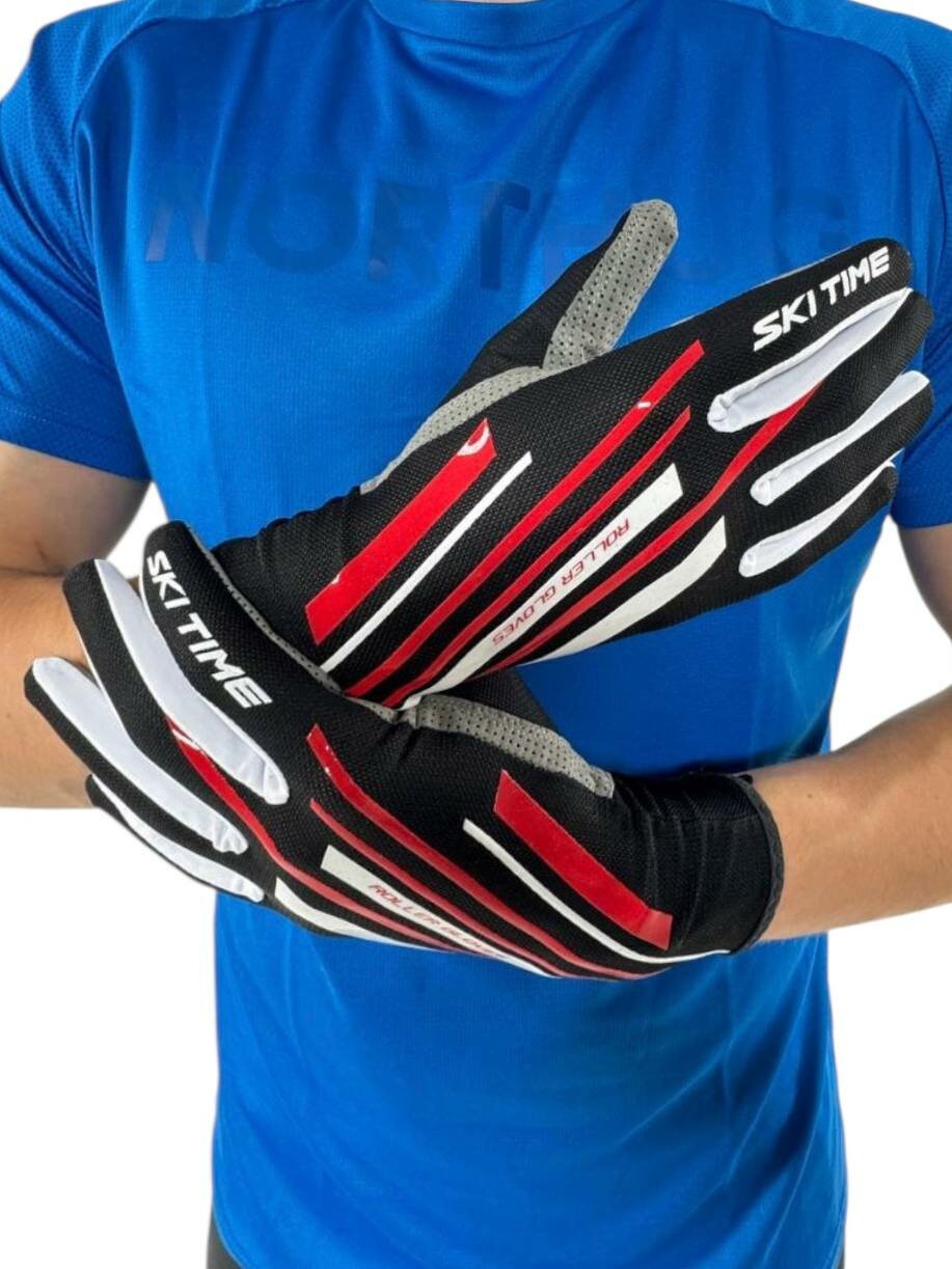 Перчатки для лыжероллеров SKI TIME ROLLER черные/Перчатки летние (M)
