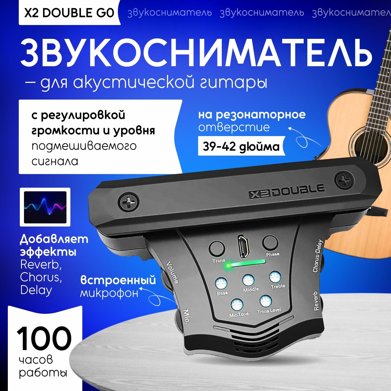 Гитарный комбо-усилитель X2 Double G0, цифровой, USB, Black, Black Matte