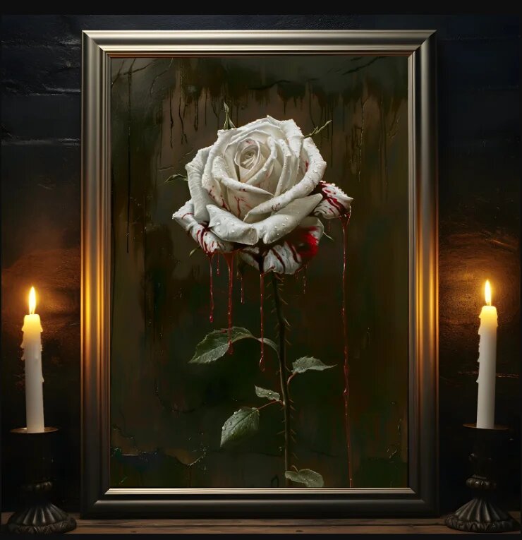 Картины на холсте "Ретро готический жуткий дом с привидениями" Черный, PF 36469, 30x40cm no frame