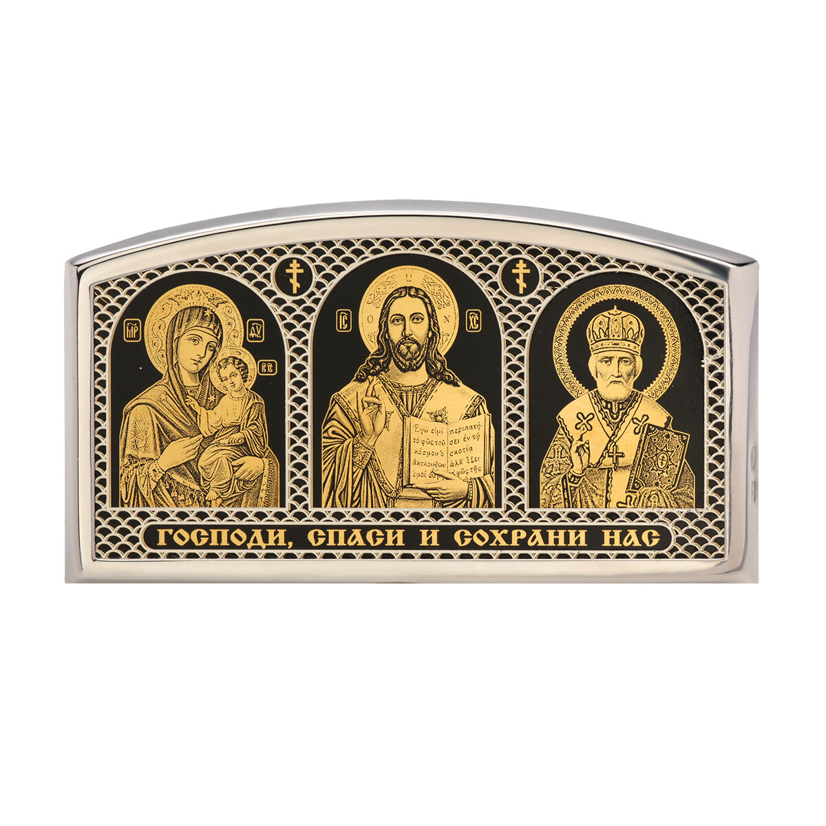 Серебряные икона с обсидиан, Эстет, обсидиан, вес - 17.64 гр.