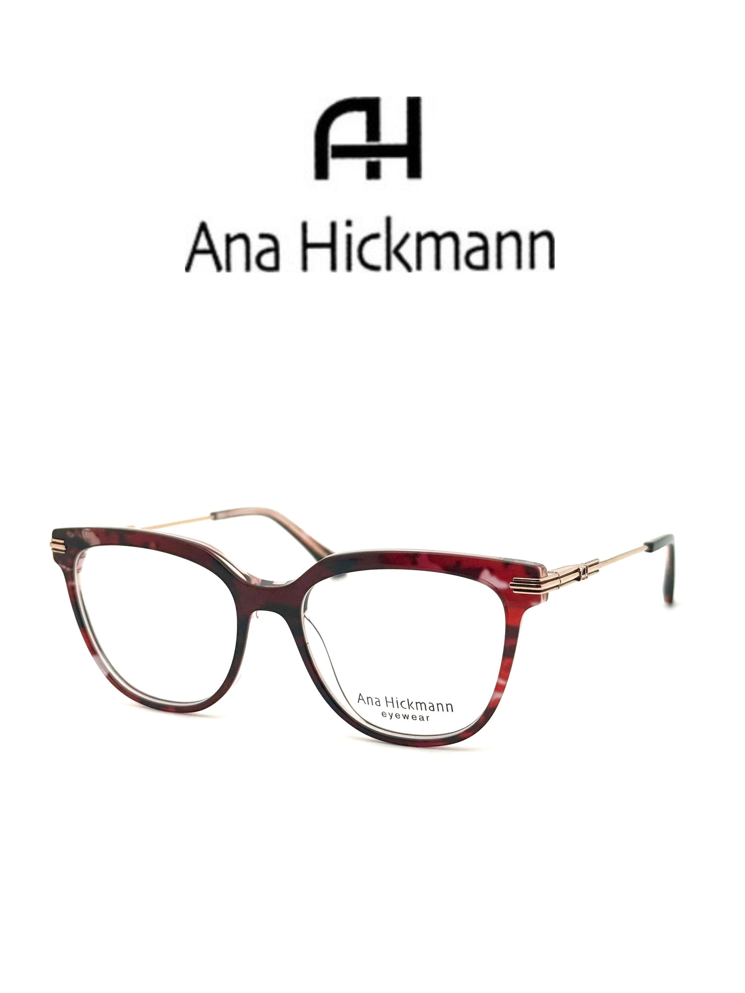 Оправа для очков Ana Hickmann AH6490 C01 женская, металл/ацетат, бордовая, золотая