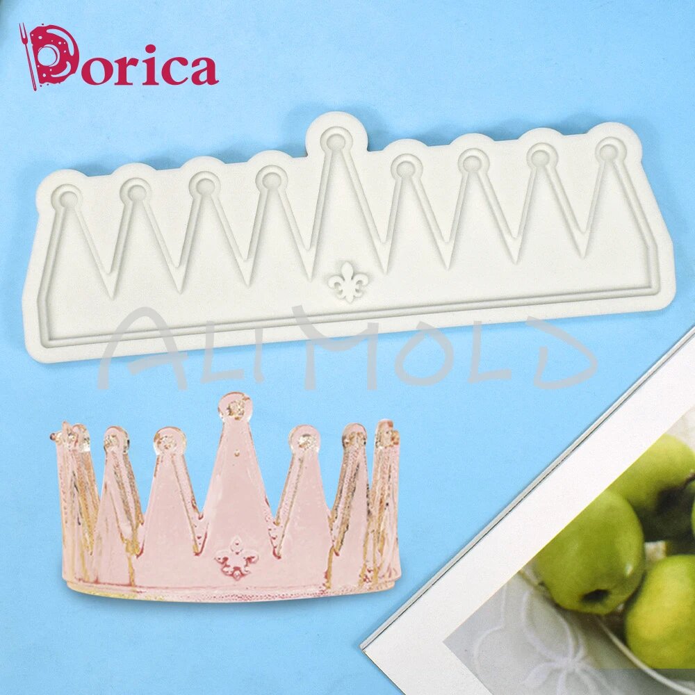 Формочка для торта в виде короны из помадки Dorica, силиконовая форма «сделай сам» для шоколада, инструменты для украшения тортов, кухонные аксессуары для выпечки тортов