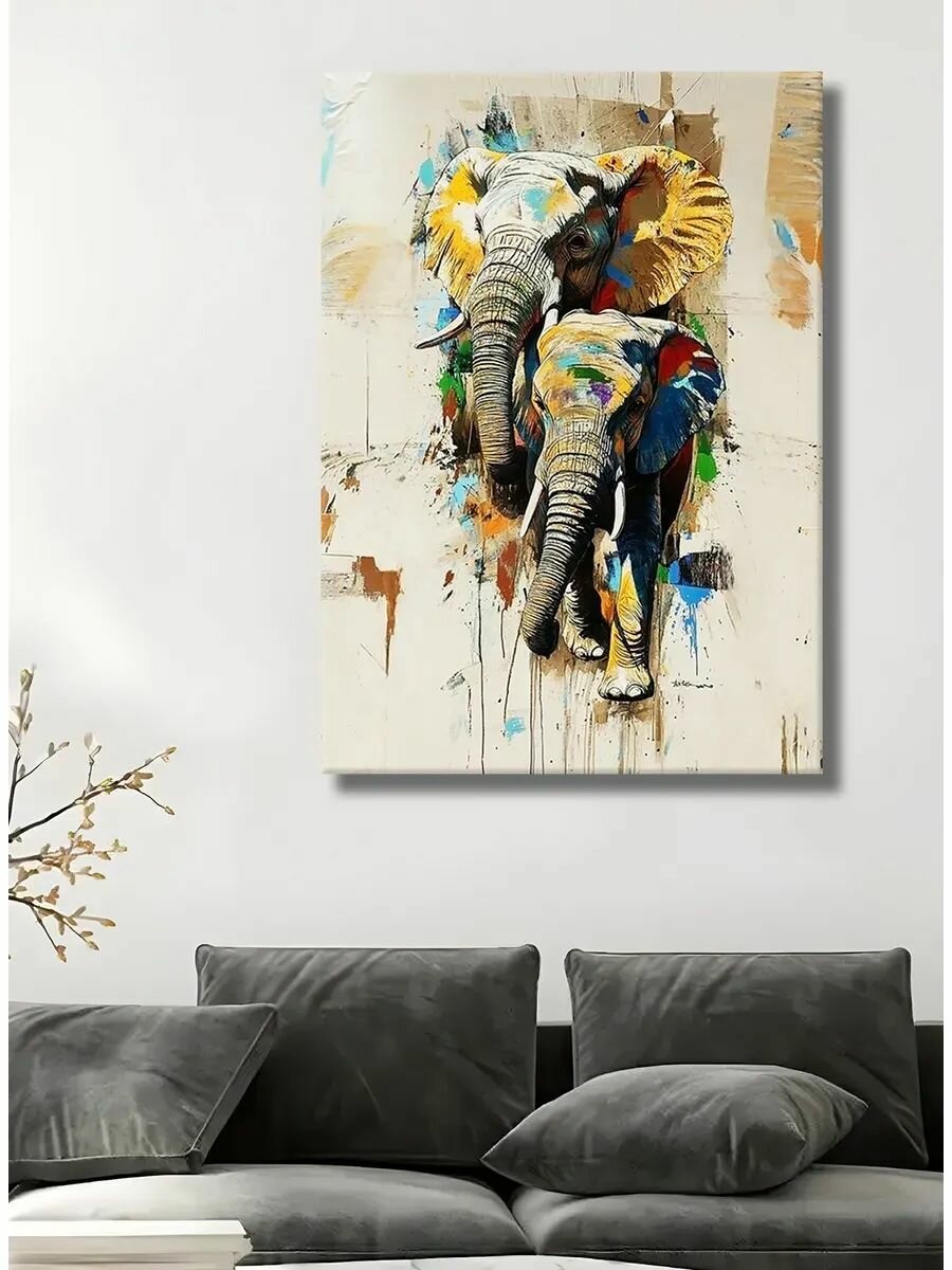 Картина "Семья в ярких тонах", интерьерная 30х40см 1шт.