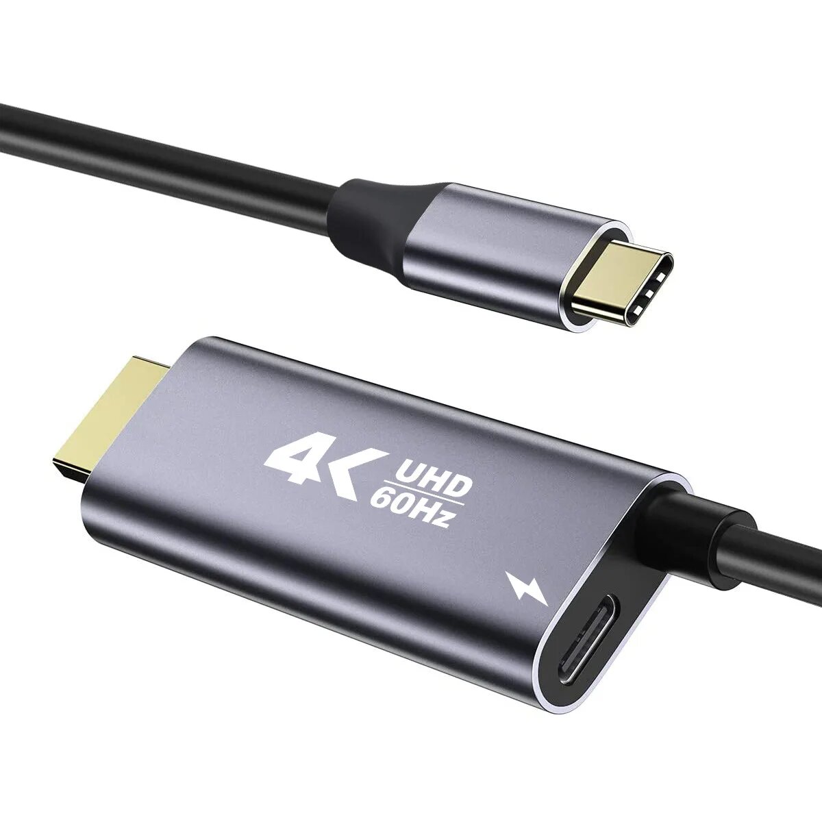 Kebidumei USB Type-C to HDMI кабель с зарядкой 100 Вт 4K60Hz