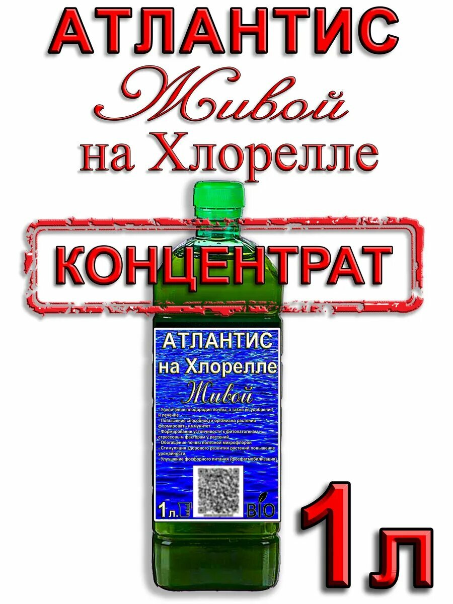 Атлантис. Живой на Хлорелле (Pseudomonas, Bacillus), 1 литр