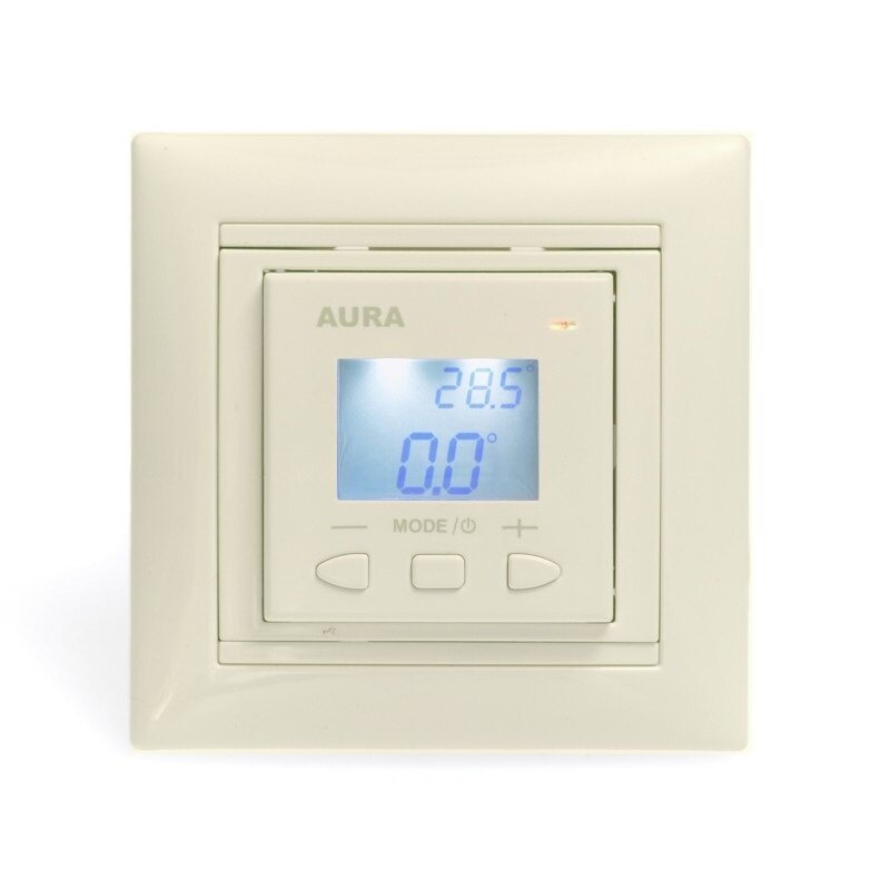 Терморегулятор AURA LTC 070 кремовый кремовый для теплого пола, программируемый
