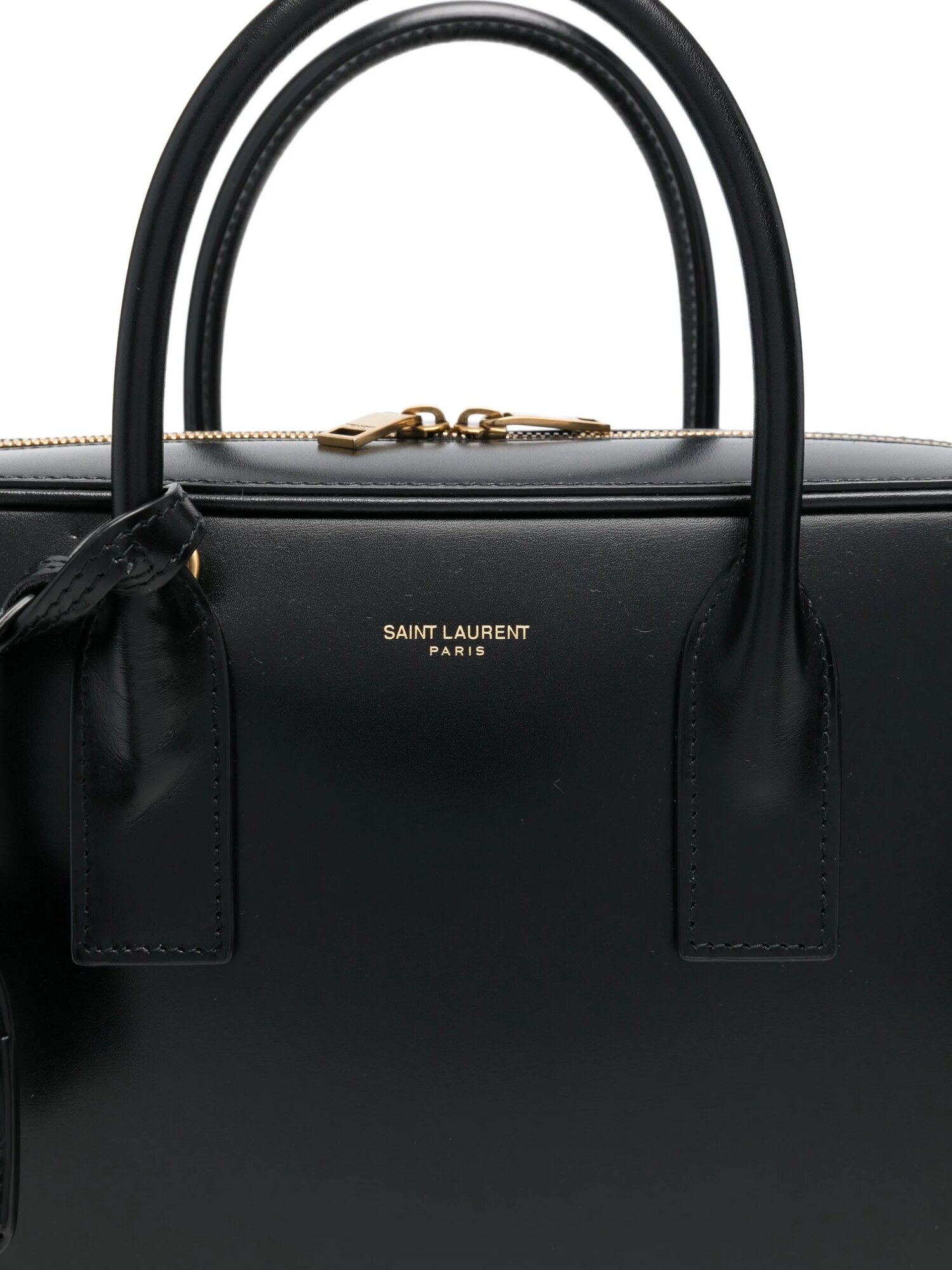 Сумка Saint Laurent Leather tote bag, черный/черный — фото 1