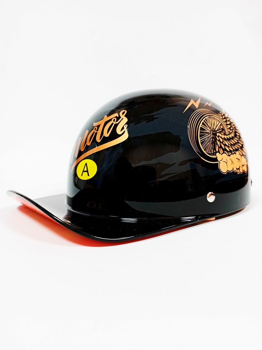 Ретро мотошлем с загнутым козырьком / Мотоциклетная шлем-каска snapback