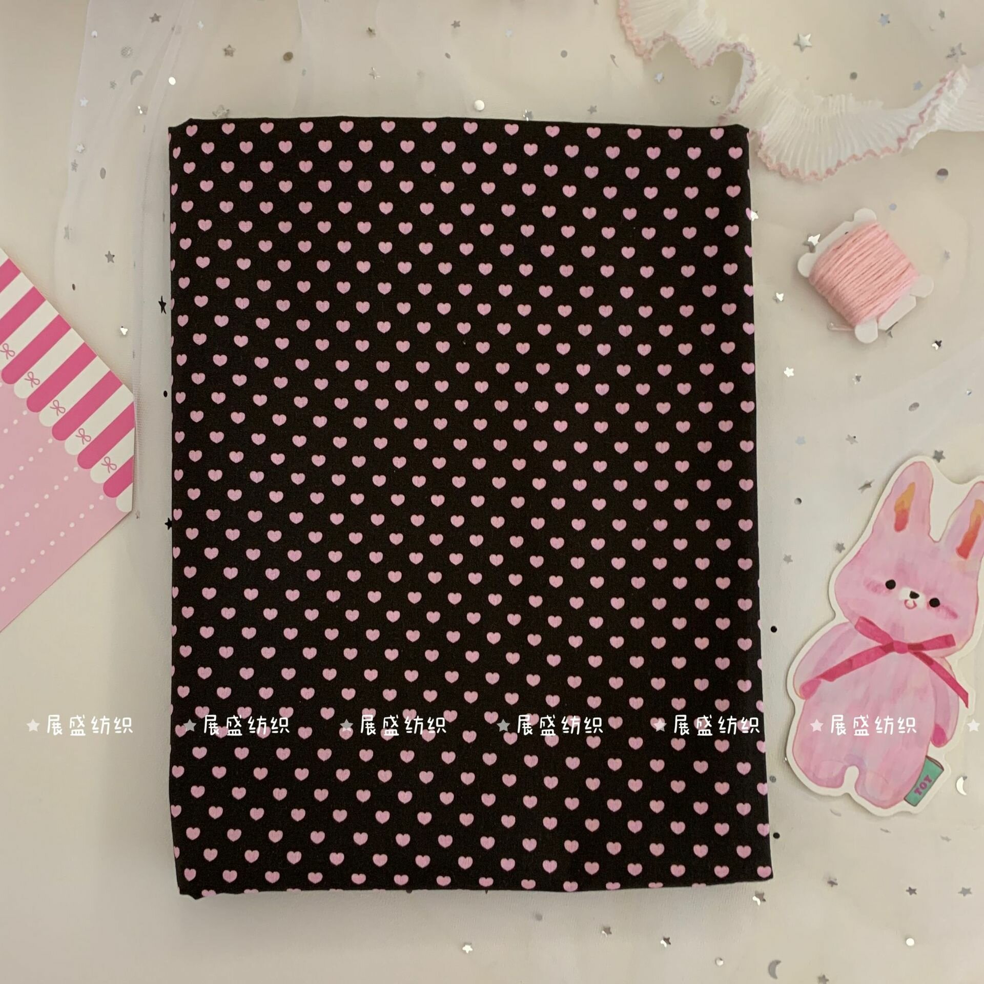 Чистый хлопок 40s, универсальный корейский стиль, маленькая ткань в форме сердца, ручная работа, DIY сумка, резинка для волос, одежда для домашних животных