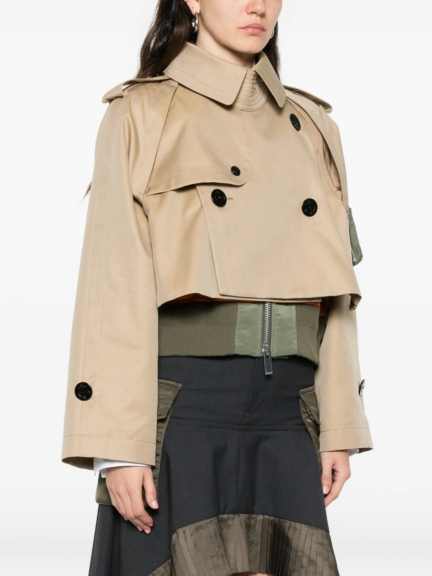 Куртка Sacai Double-breasted gabardine jacket, размер 42, разноцветный — фото 1