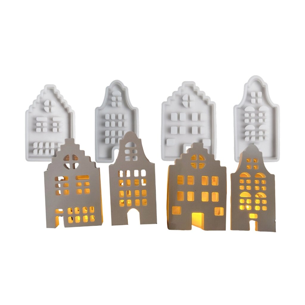 Набор из 4 частей, украшение дома из четырех частей, силиконовая форма для декоративной цементной штукатурки