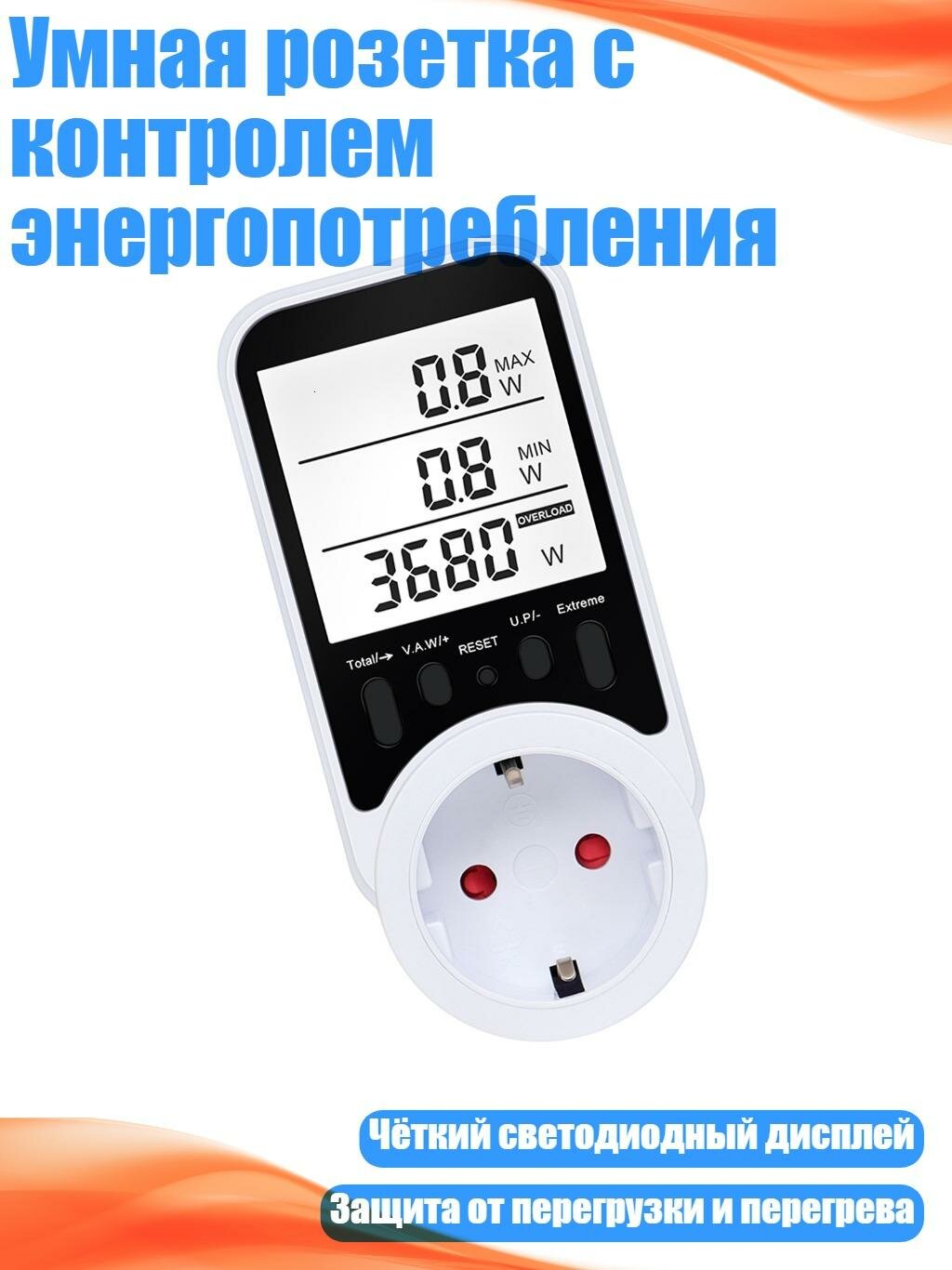 Умная розетка с контролем энергопотребления