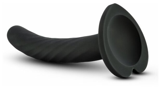 Черный анальный фаллоимитатор на присоске Twist Small - 11,4 см, черный, Унисекс, силикон, 11,4, 1,9
