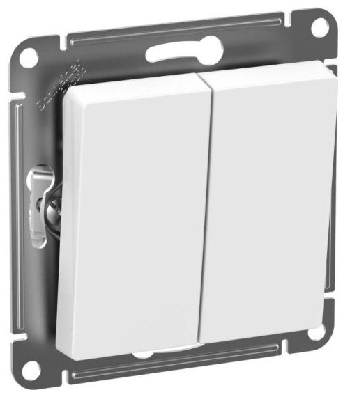 Выключатель Systeme Electric (schneider Electric) SCHNEIDER ELECTRIC ATLASDESIGN 2-клавиш, IP44, 10А, механизм, белый, ATN440151