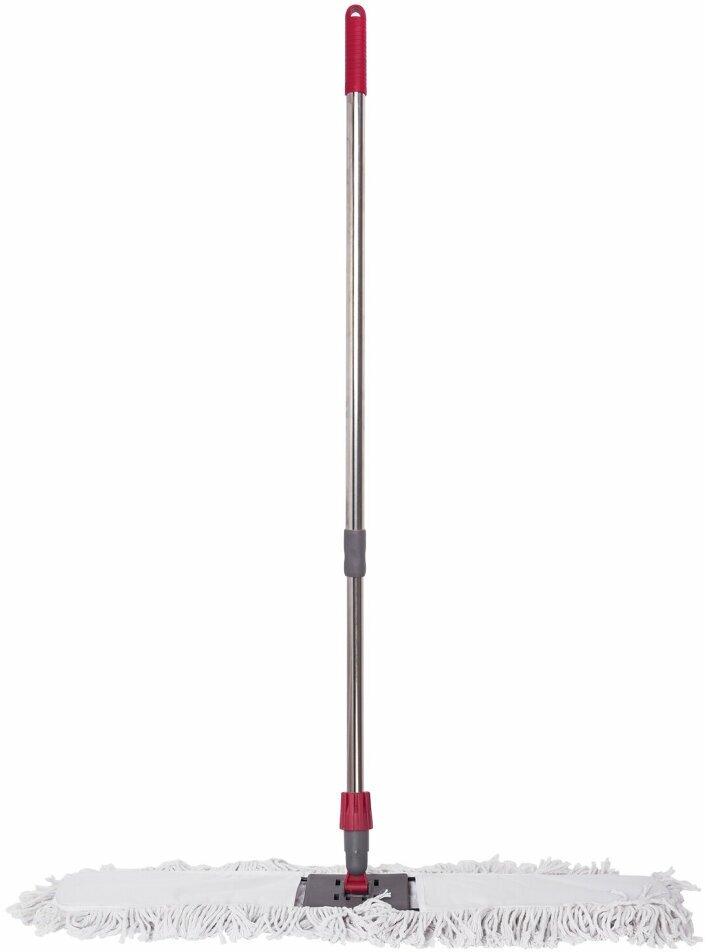 Швабра-рамка 80 см, телескопический черенок из нержавеющей стали 125 см, МОП хлопок, LAIMA, 603604, 603604