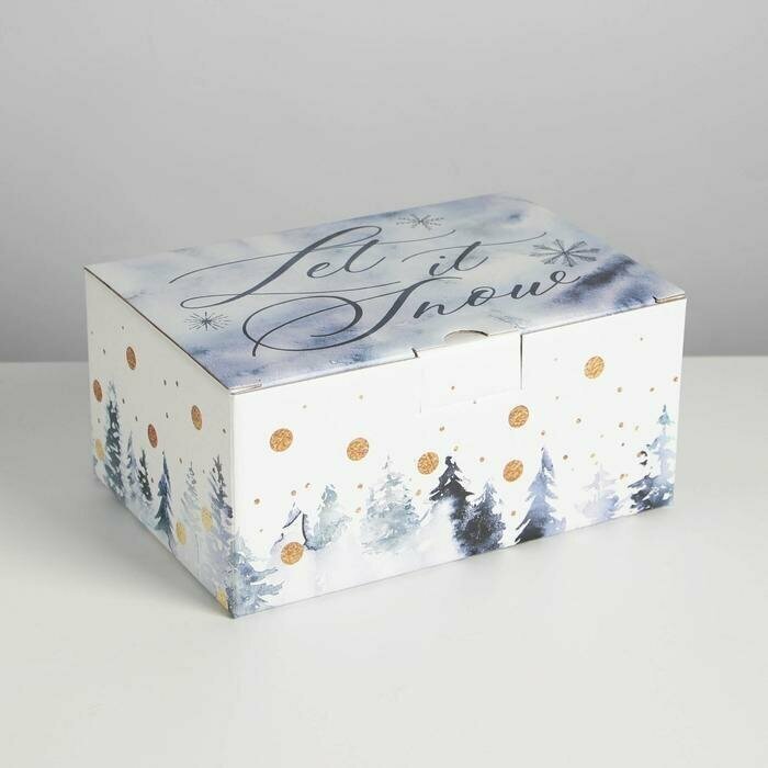 Коробка складная Let it snow , 22 x 15 x 10 см