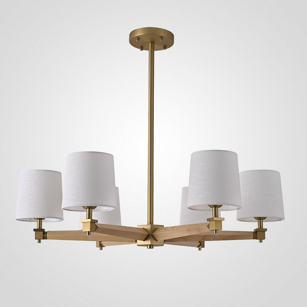 Люстра на штанге Imperiumloft Jorgenson White/Light wood STAVRA01