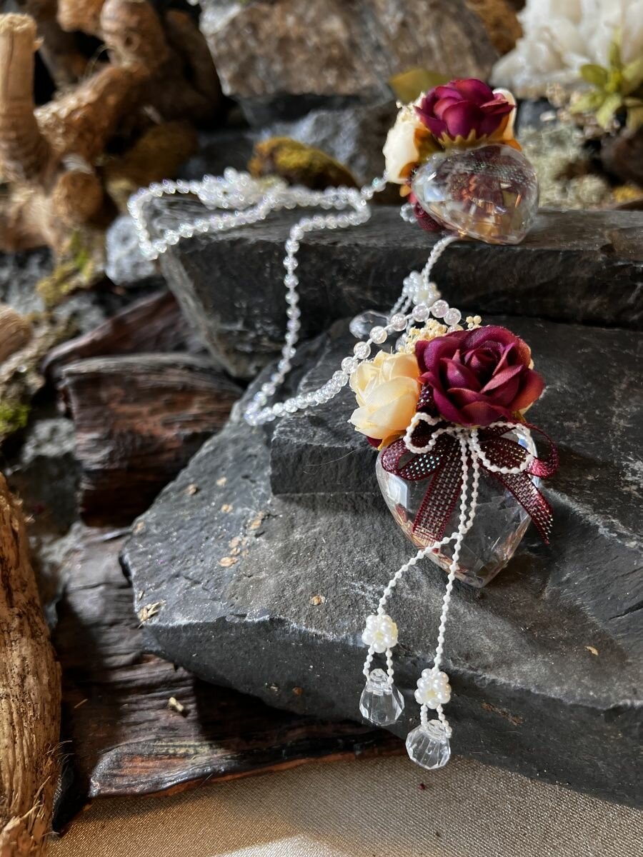 Подвеска-саше Ajourele TWP-0013, кристаллы, на удачу, сиреневый, 92х8х8 см