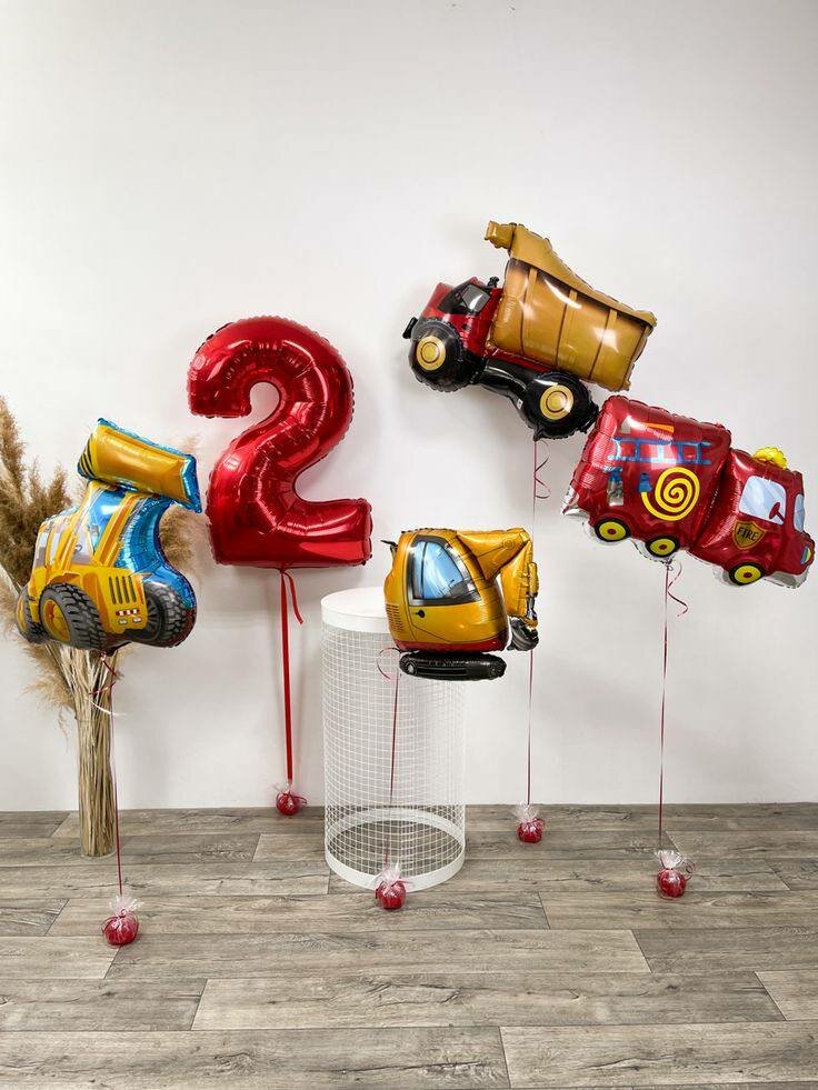 Воздушный шар с цифрой 2/Фольгированный красный шар с цифрой 2