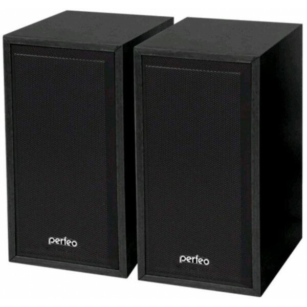 Акустическая система Perfeo Cabinet 2.0, мощность 2х3 Вт (RMS), черное дерево, USB (PF-84-BK)