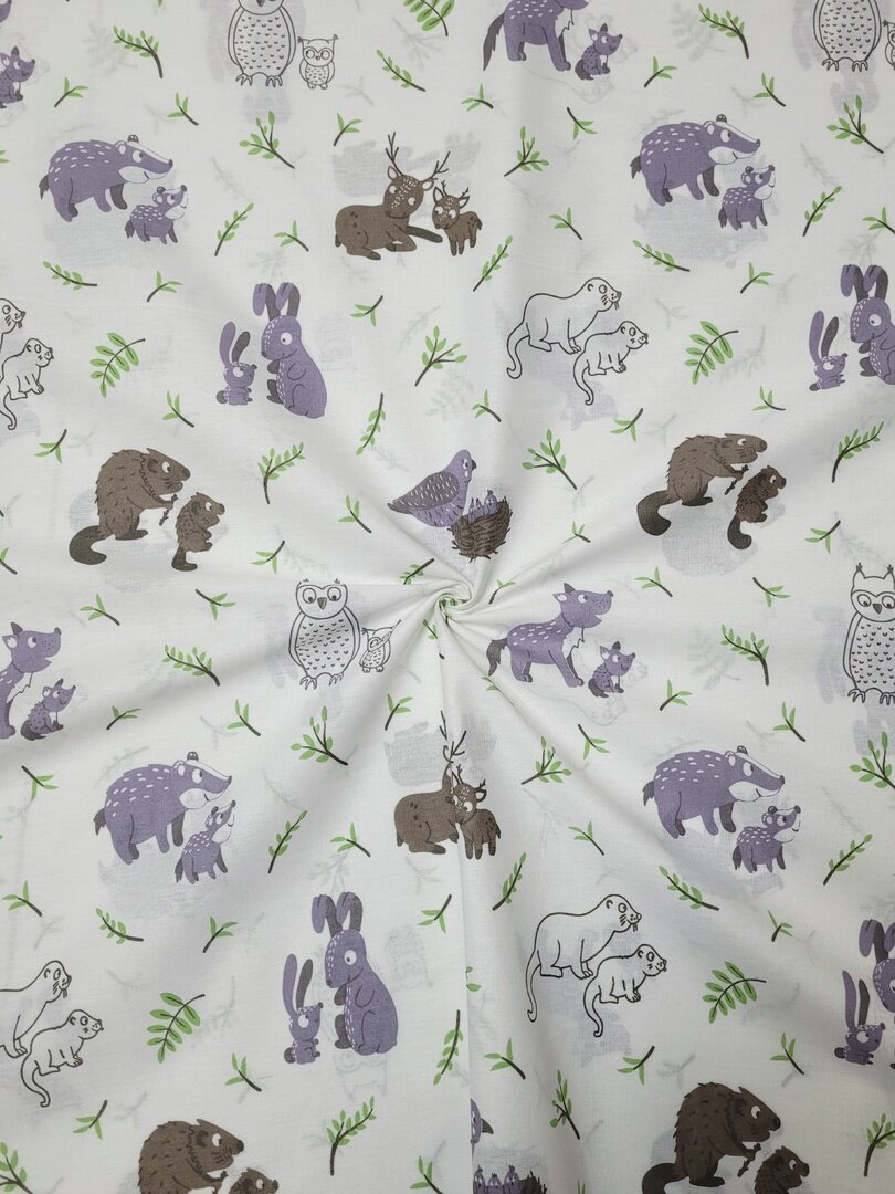 Ткань Поплин, Узбекистан"Бобры" 100*150см