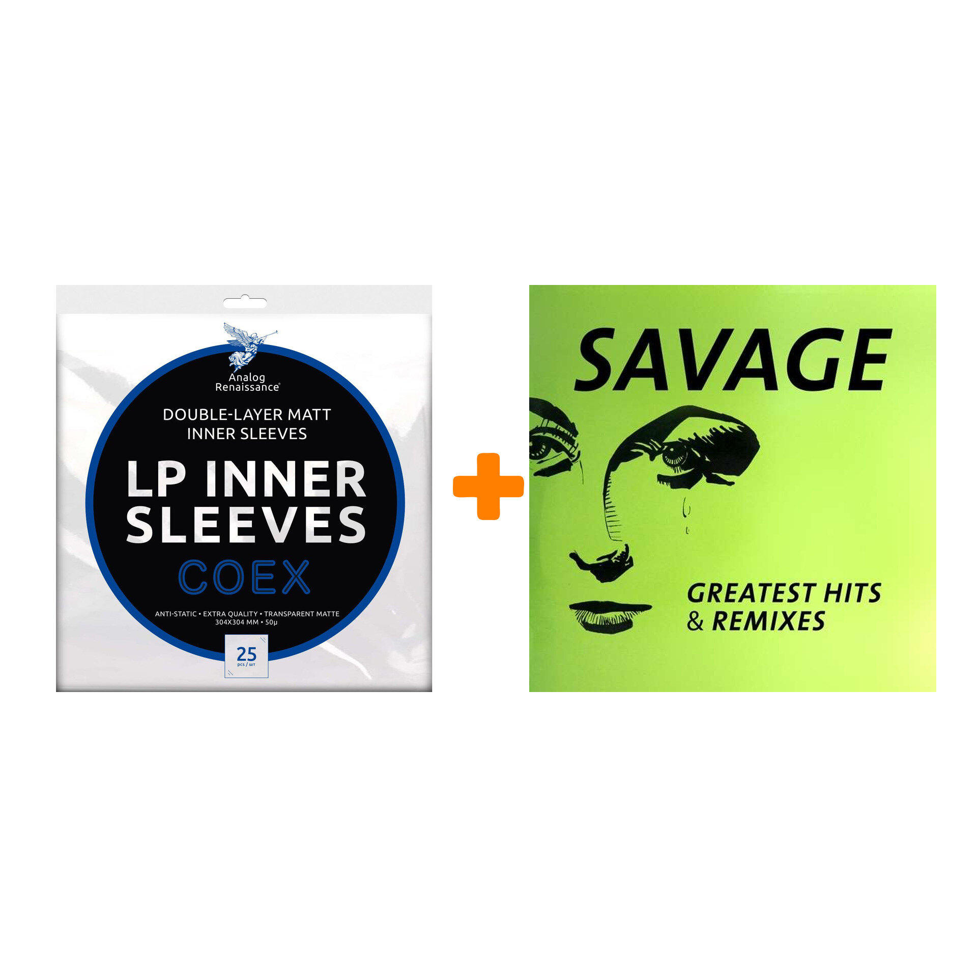 SAVAGE Greatest Hits & Remixes LP + Конверты внутренние COEX для грампластинок 12" 25шт Набор