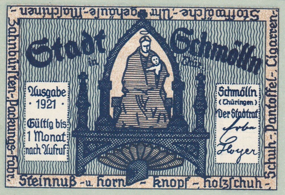 Германия (Веймарская Республика) Шмёльн 50 пфеннигов 1921 г. (№4)
