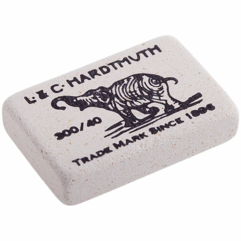 Ластик Koh-I-Noor "Elephant" 300/40, прямоугольный, натуральный каучук, 35,5*23*8мм, ч/б, 001465