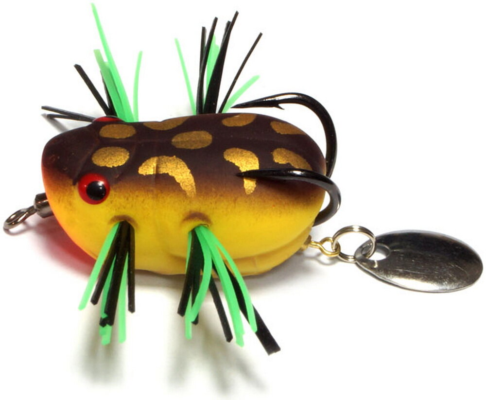 Приманка-незацеп. Kosadaka мягк. оснащ. плав. Лягушка-поппер-спинер им. лапкок LB10 30mm, 4g, цвет G01