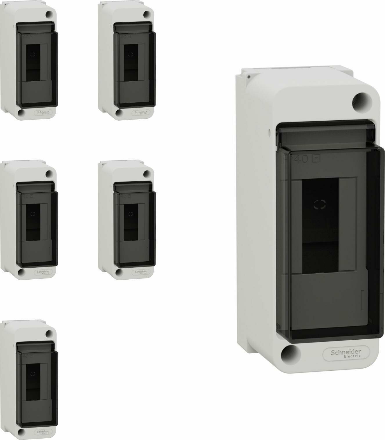Бокс навесной Systeme Electric Easy9 XS 2 модуля с прозрачной темной дверцей IP40 (комплект из 5 шт)