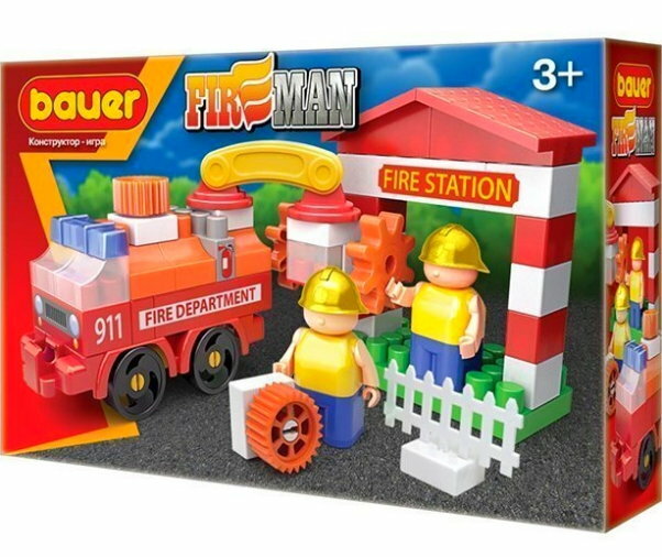 Конструктор "Fireman" набор "Пожарная машина и пожар. гидрант, 2 штуки