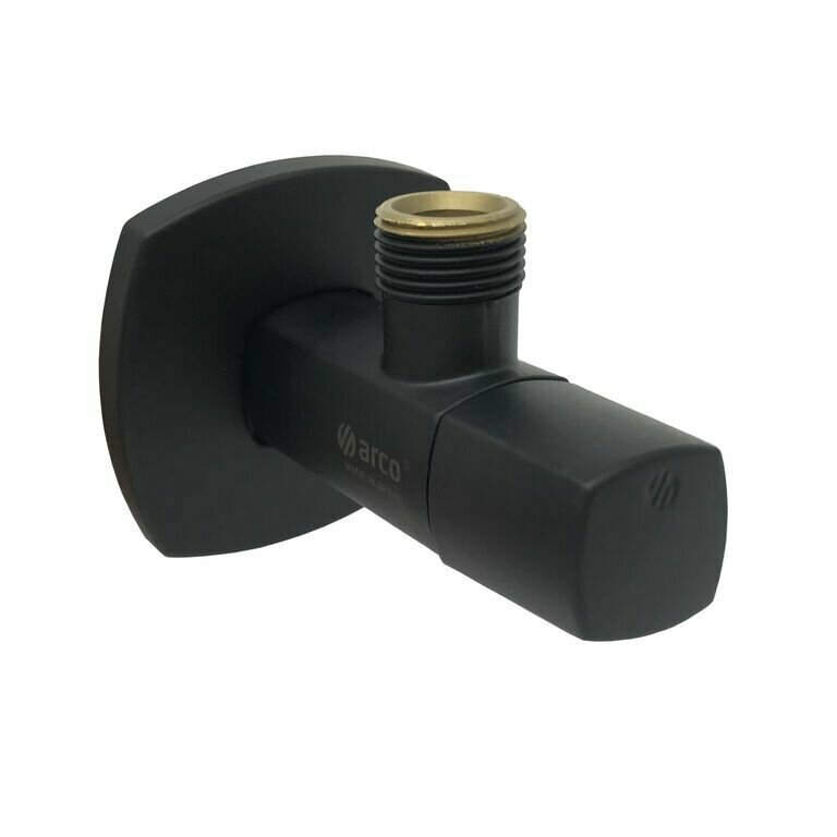 Кран угл 1/2-1/2 А-80 черный матовый с отр Arco LIPSTICK
