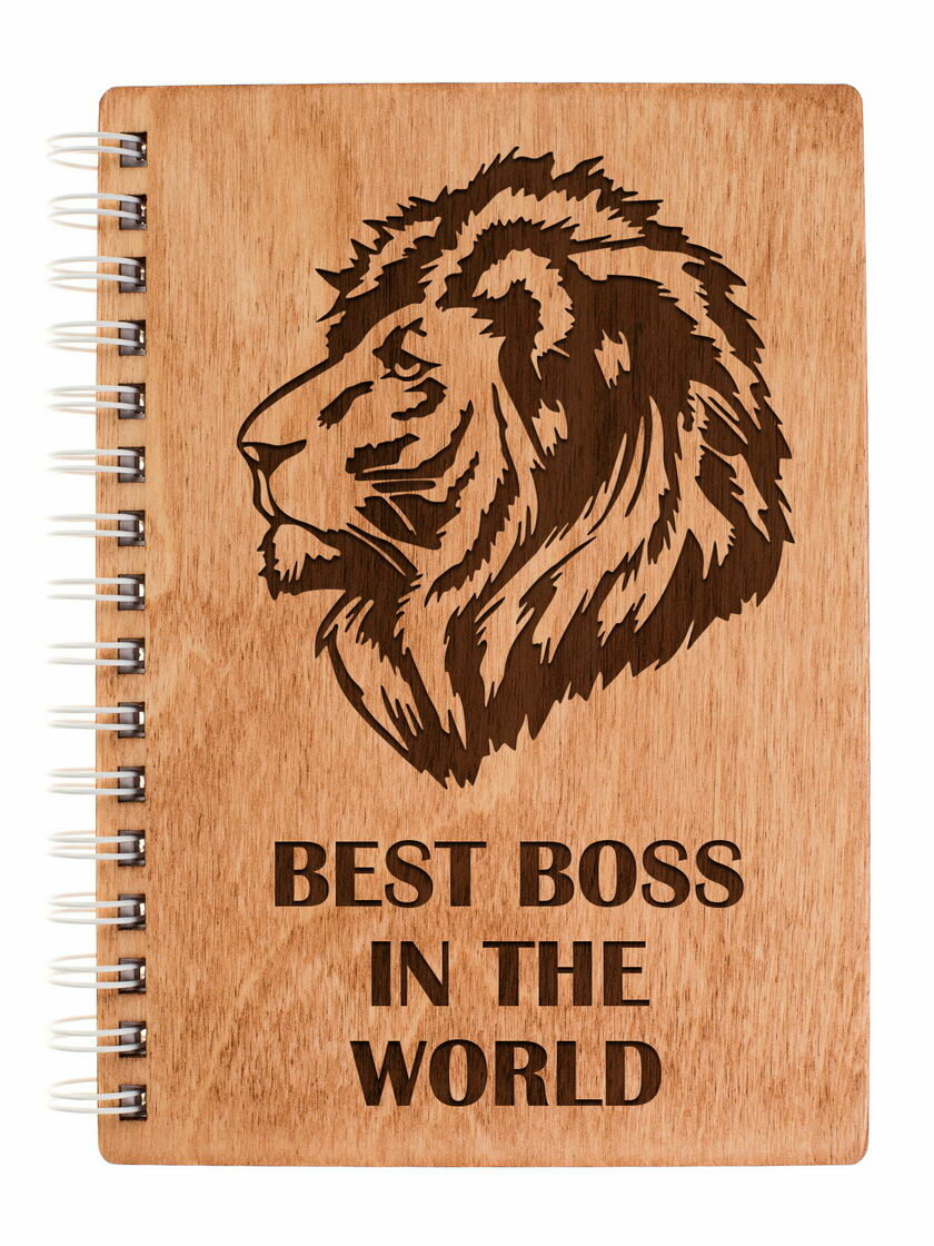 Блокнот деревянный «Best Boss» — идея подарка для руководителя