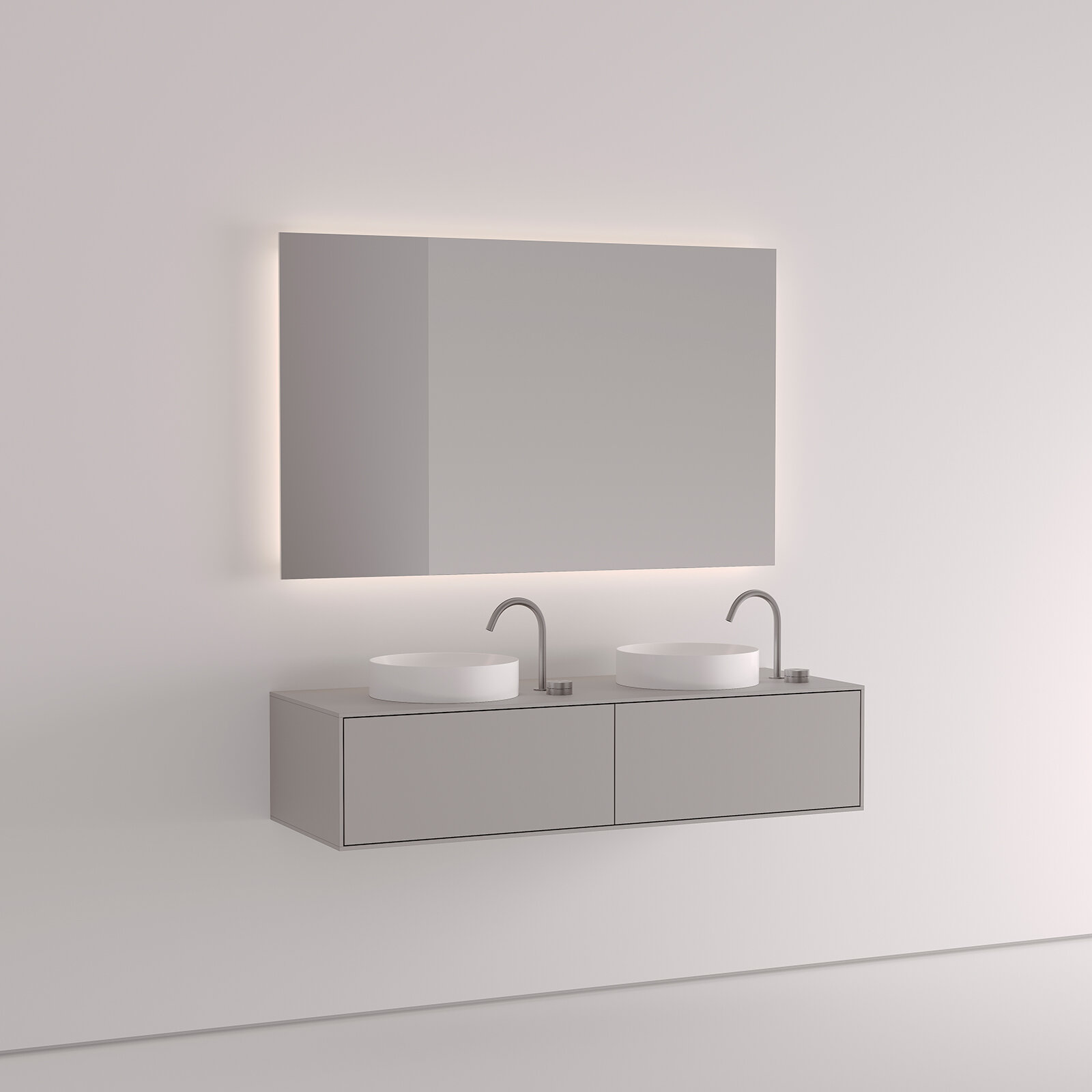 Тумба подвесная под две раковины 150 см. Vivomobili GRIGIO EFESO