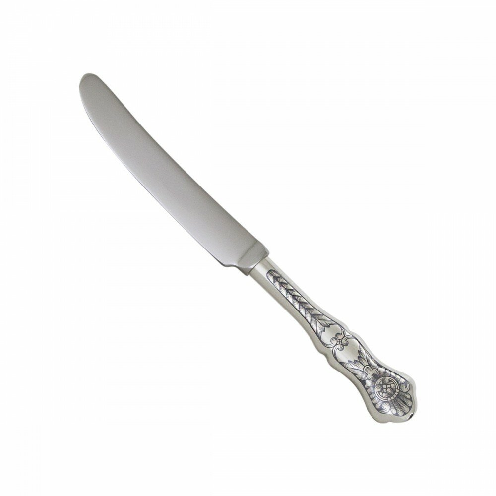 Серебряный столовый нож Черневой рисунок