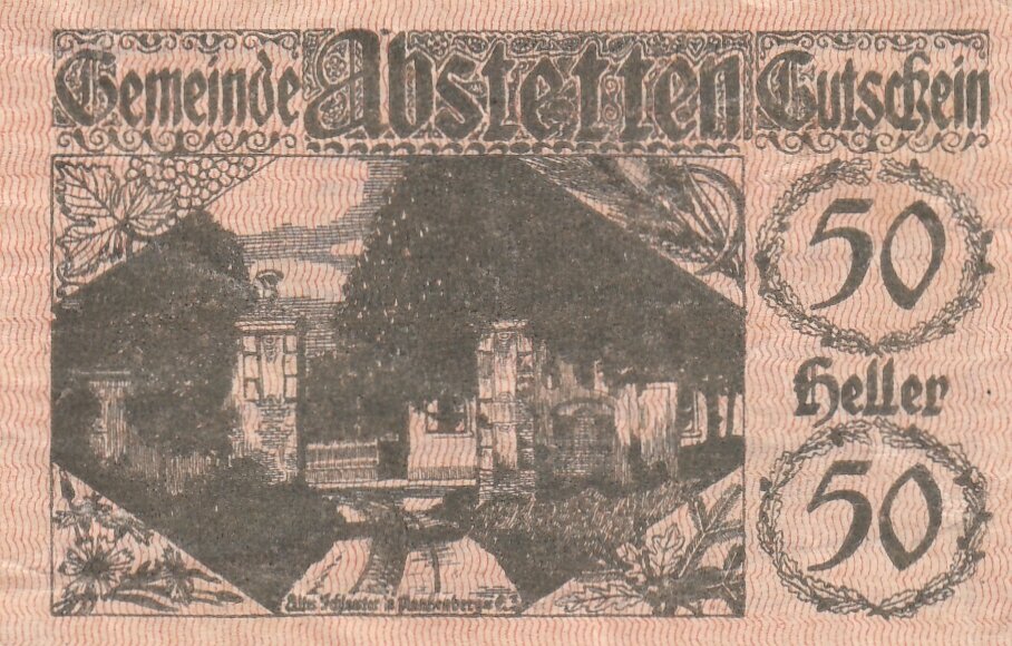 Австрия, Абштеттен 50 геллеров 1920 г. (2)