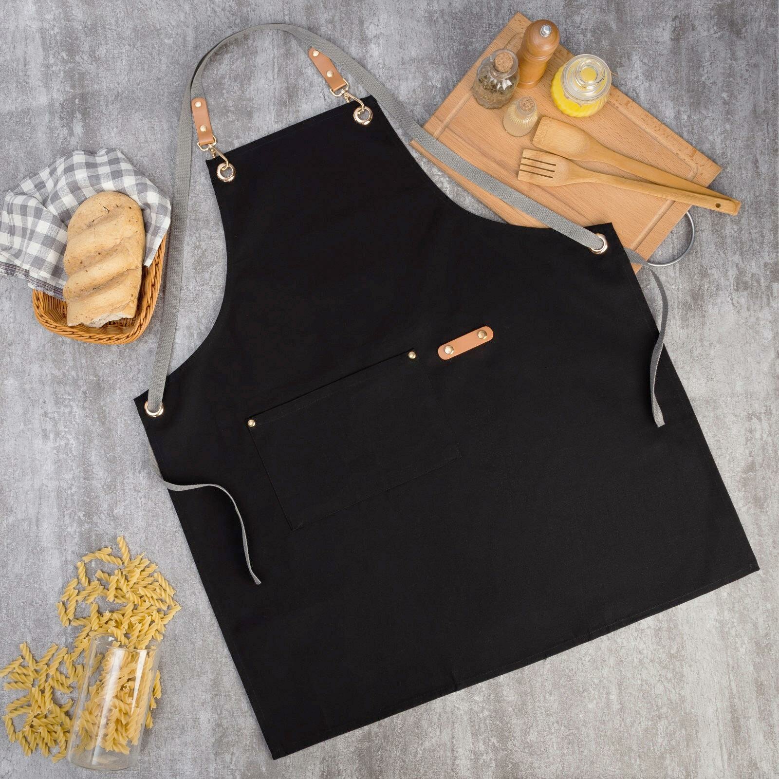 Фартук Этель "Стиль"цв. черный 70 х 78см, 100% хлопок, 6830648