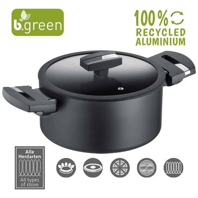 0015442052 Berndes b.green Alu Recycled Induction кастрюля 24 с крышкой