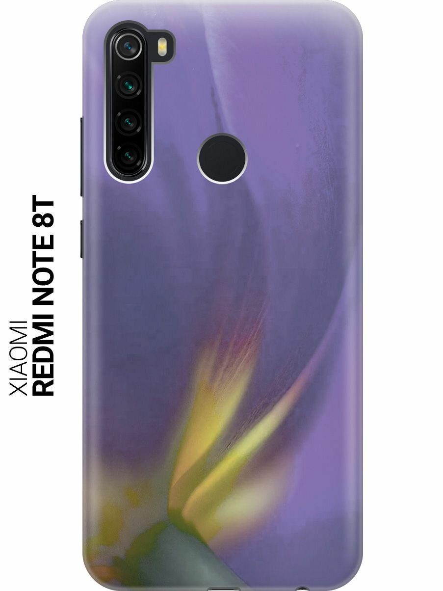 Силиконовый чехол на Xiaomi Redmi Note 8T, Сяоми Редми Ноут 8Т с принтом "Фиолетовая фиалка"