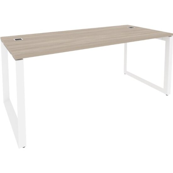 Стол рабочий руководителя Riva на О-образном м/к O. MO-SRR-5.8 Дуб аттик/Белый металл 1780*800*750 (Onix Direct)