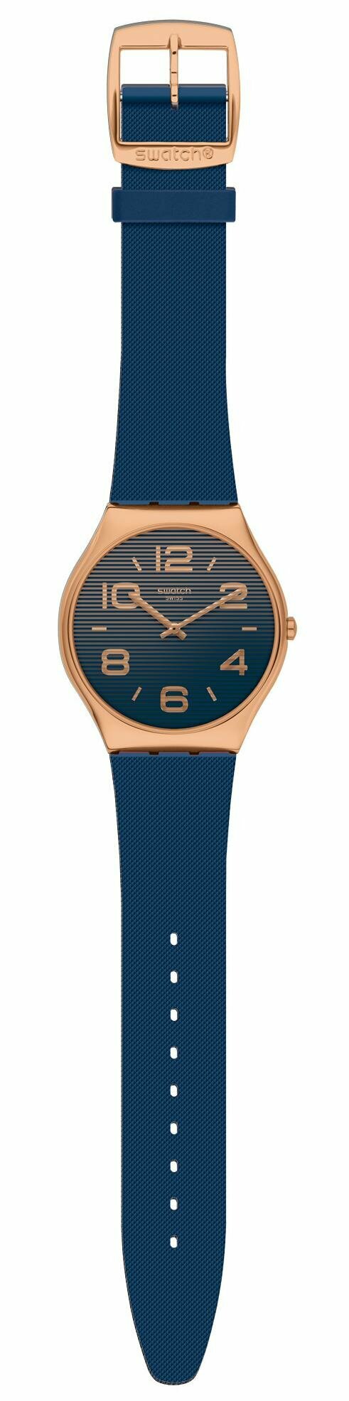 Наручные часы Swatch, синий/золотой — фото 1